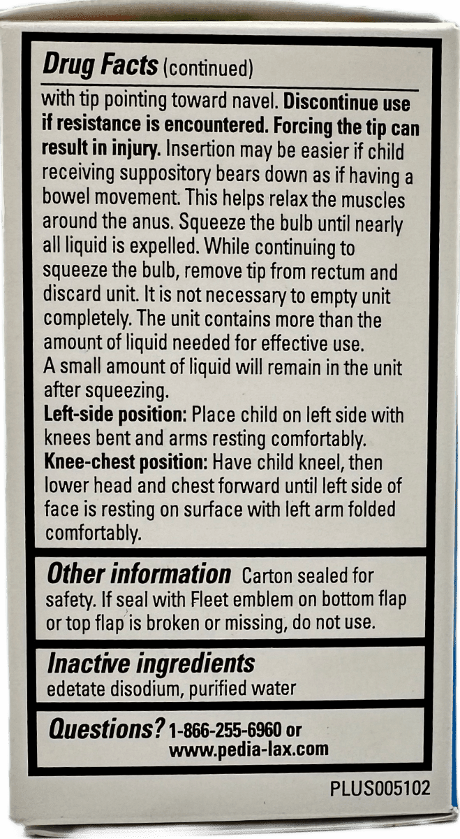 Pedia-Lax - Glycerin Laxative - Liquid Glycerin Suppositories - 6 ...