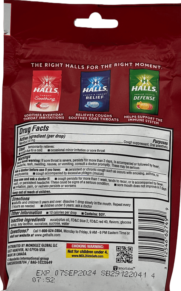 Halls - Cough & Throat Relief - Cherry Flavor - 30 Drops - Mason Pharmacy