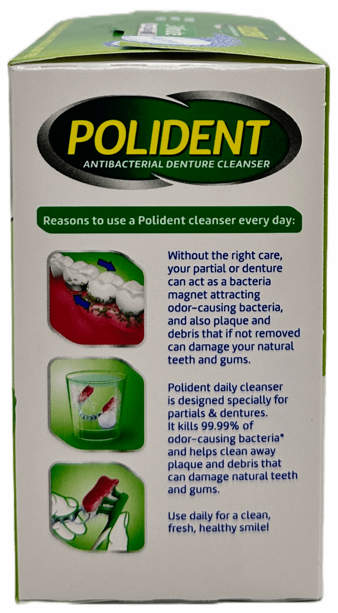 Polident 3 Minute Antibacterial Denture Cleanser Tablets - 40 Ct ...